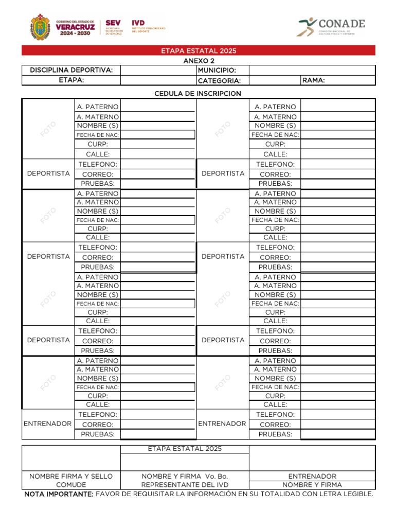 Cédula 2025 Estatales | PDF