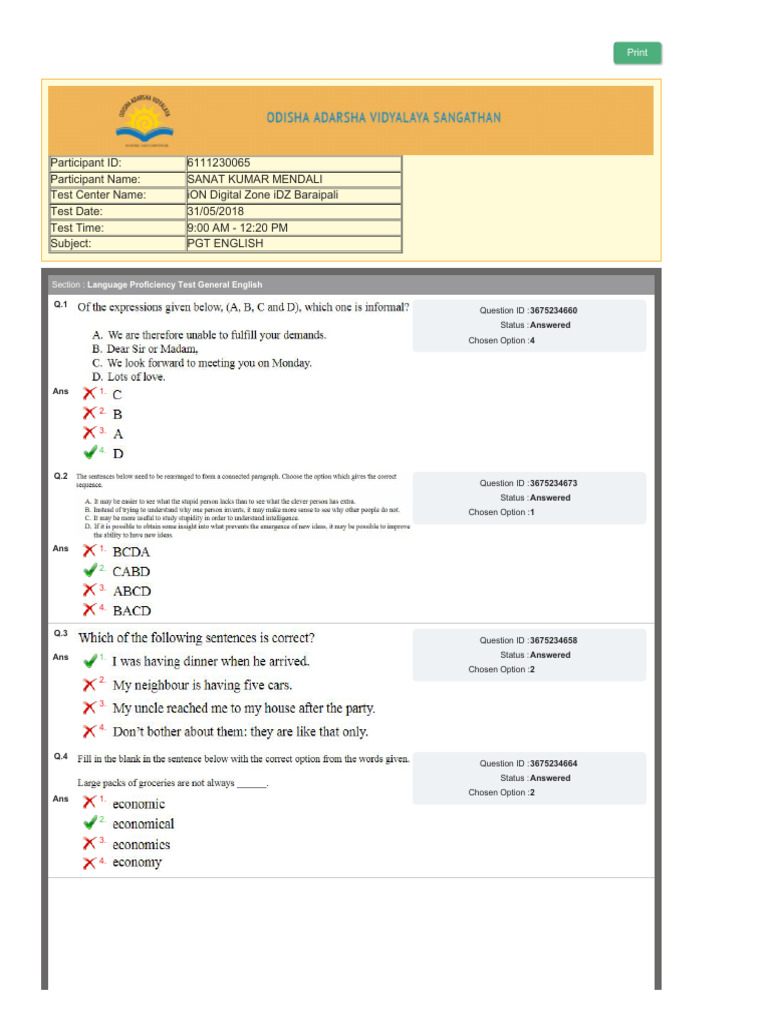 2018-OAVS PGT ENGLISH PYQ | PDF | Learning