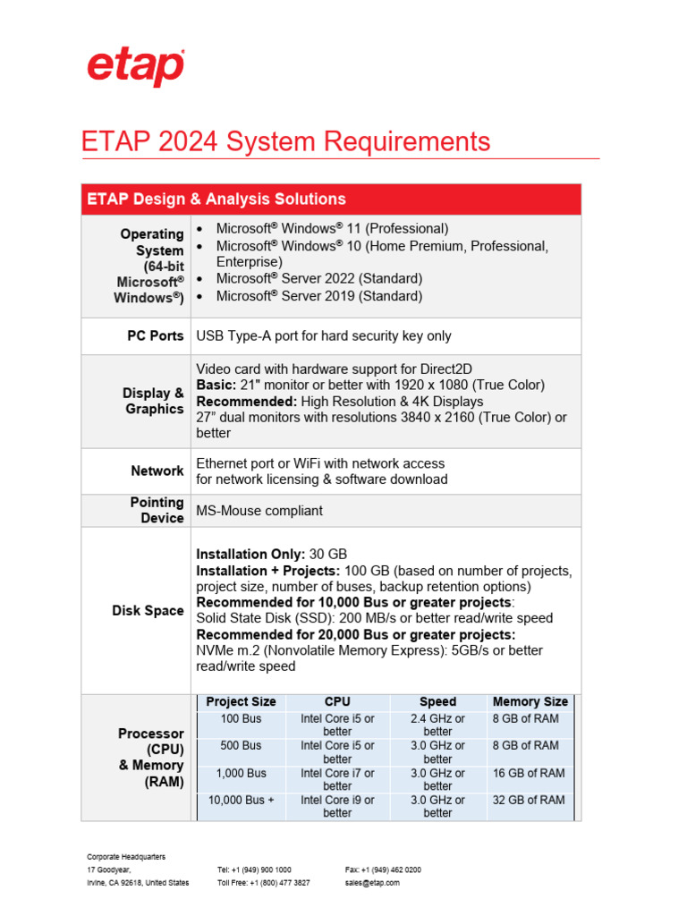 Etap 2024 Software Requirements | PDF | Random Access Memory ...
