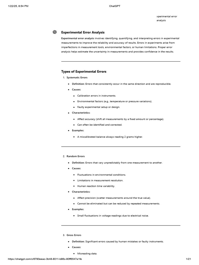 Experimental Error | PDF | Observational Error | Errors And Residuals