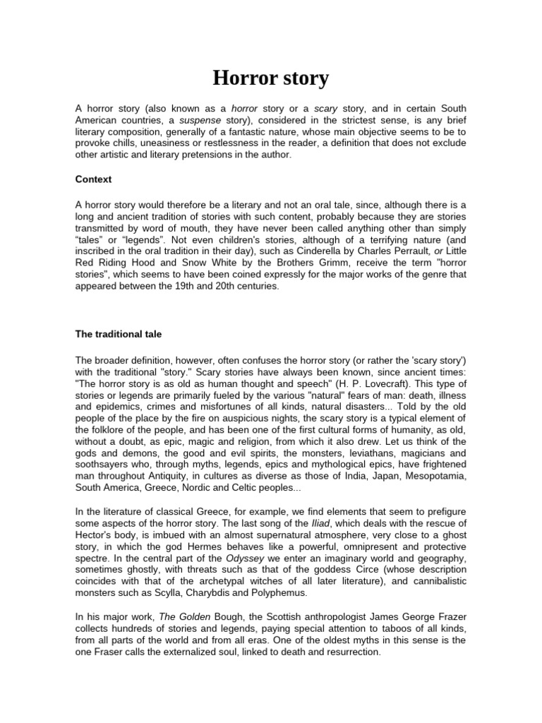 Understanding Horror Stories: Origins & Elements | PDF | Gothic Fiction ...