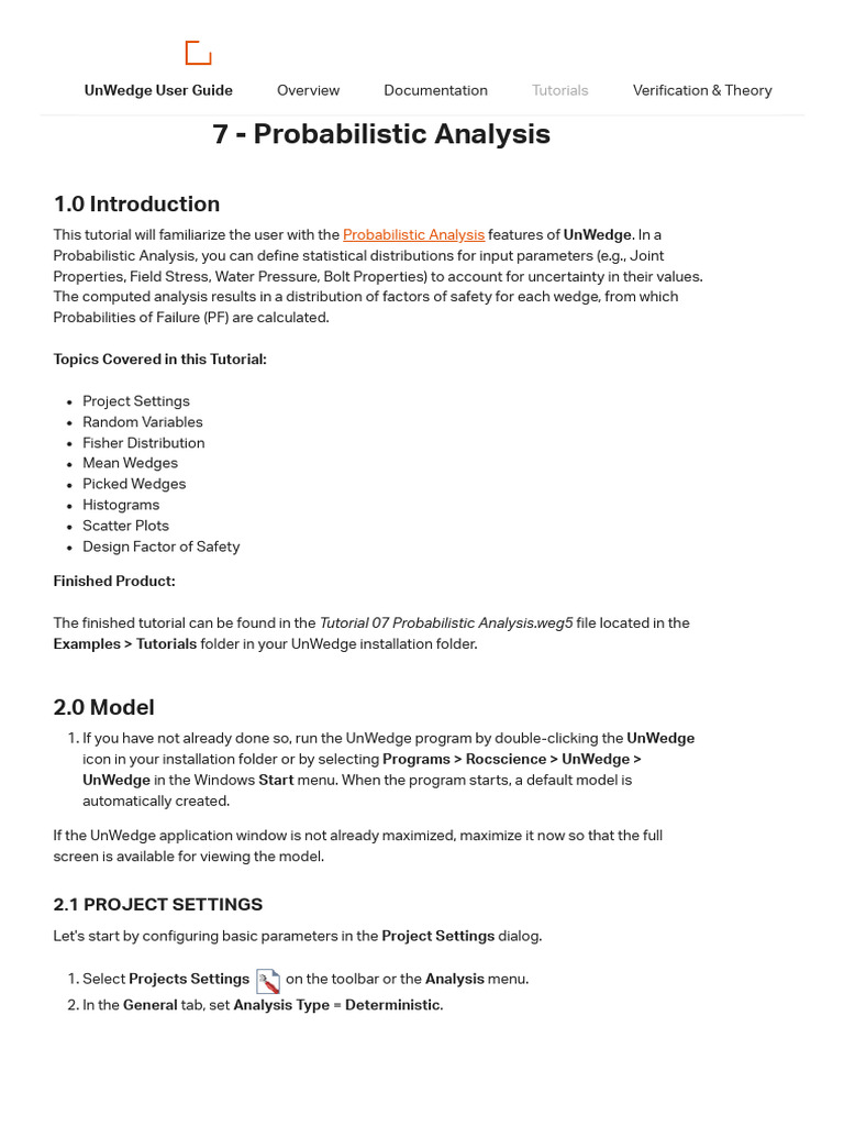 UnWedge Tutorials - 7 - Probabilistic Analysis | PDF | Probability Distribution | Probability Theory