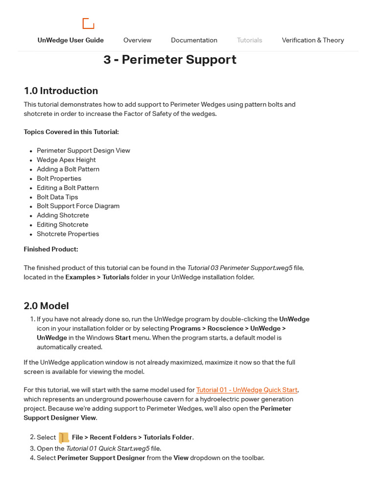 UnWedge Tutorials - 3 - Perimeter Support | PDF | Button (Computing ...