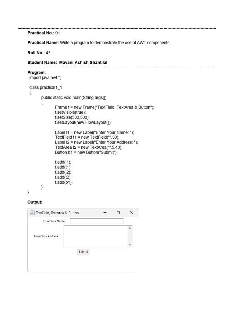 PracticalNo1_1 | PDF