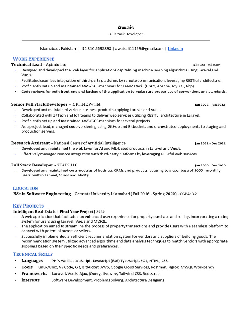 Awais Cv Pdf My Sql Software