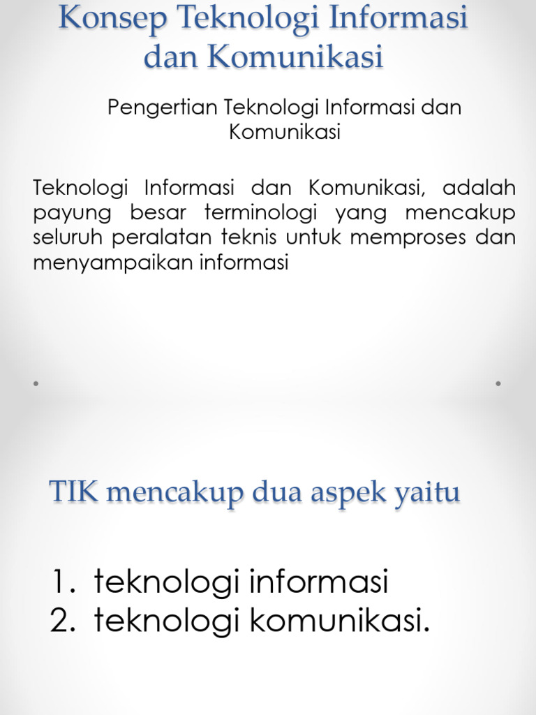 Konsep Teknologi Informasi Dan Komunikasi | PDF