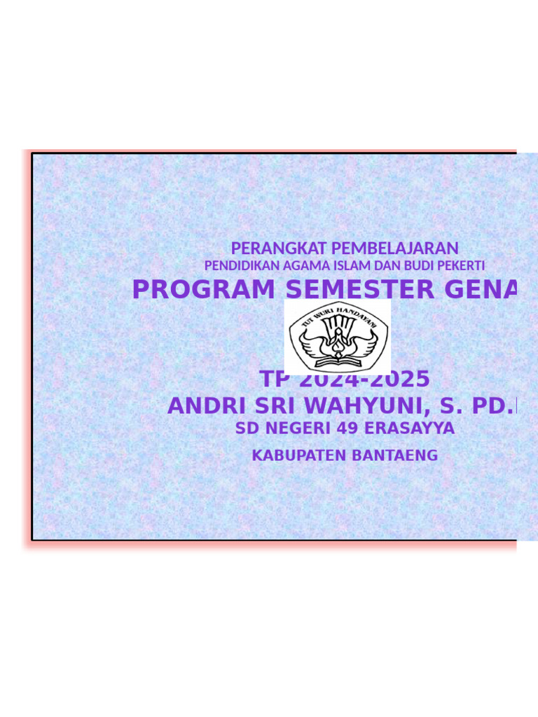 Sampul Prosem Genap 2024-2025 | PDF
