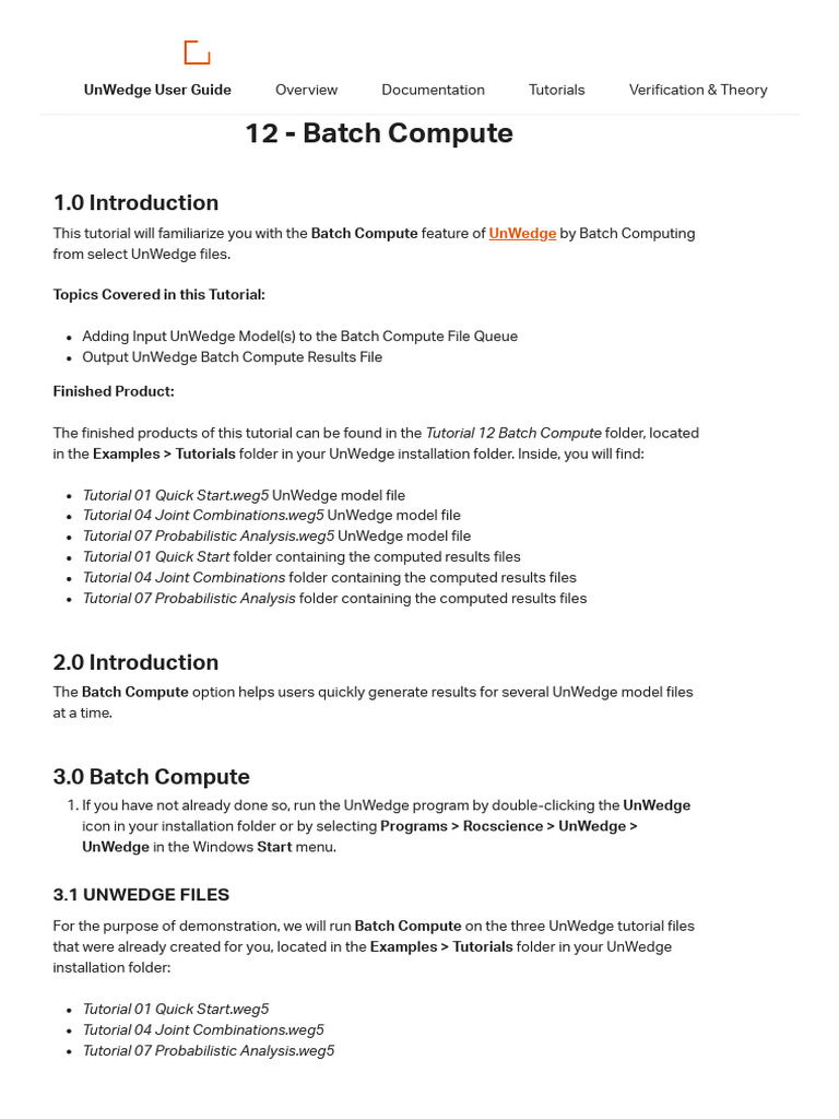 UnWedge Tutorials - 12 - Batch Compute | PDF | Computer File ...