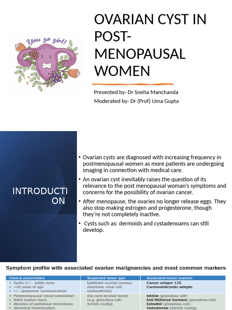 Ovarian Cyst in Post Menopausal Females | PDF | Ovarian Cancer | Menopause