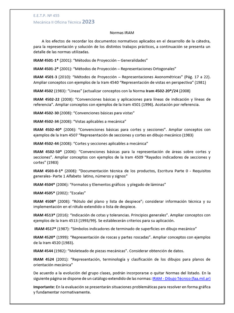 Normas IRAM para Dibujo Técnico 2023 | PDF