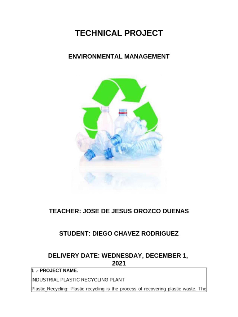 Technical Recycling Project | PDF | Plastic | Recycling