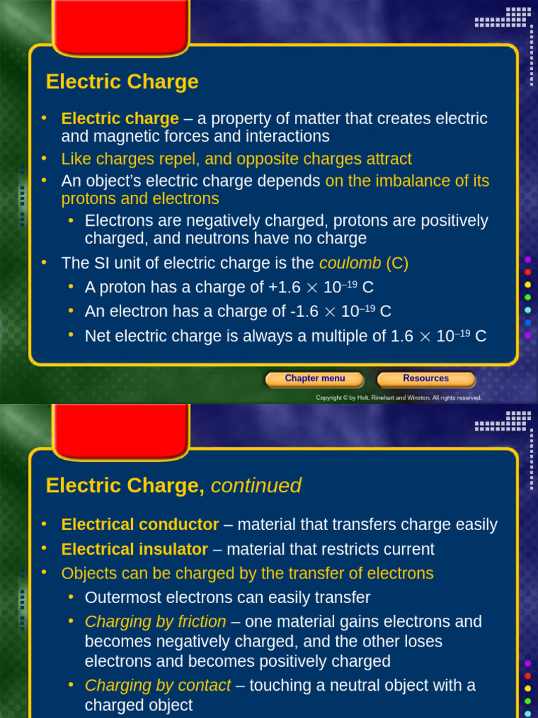 Presentation Electricity (1) | PDF | Electric Charge | Electric Current