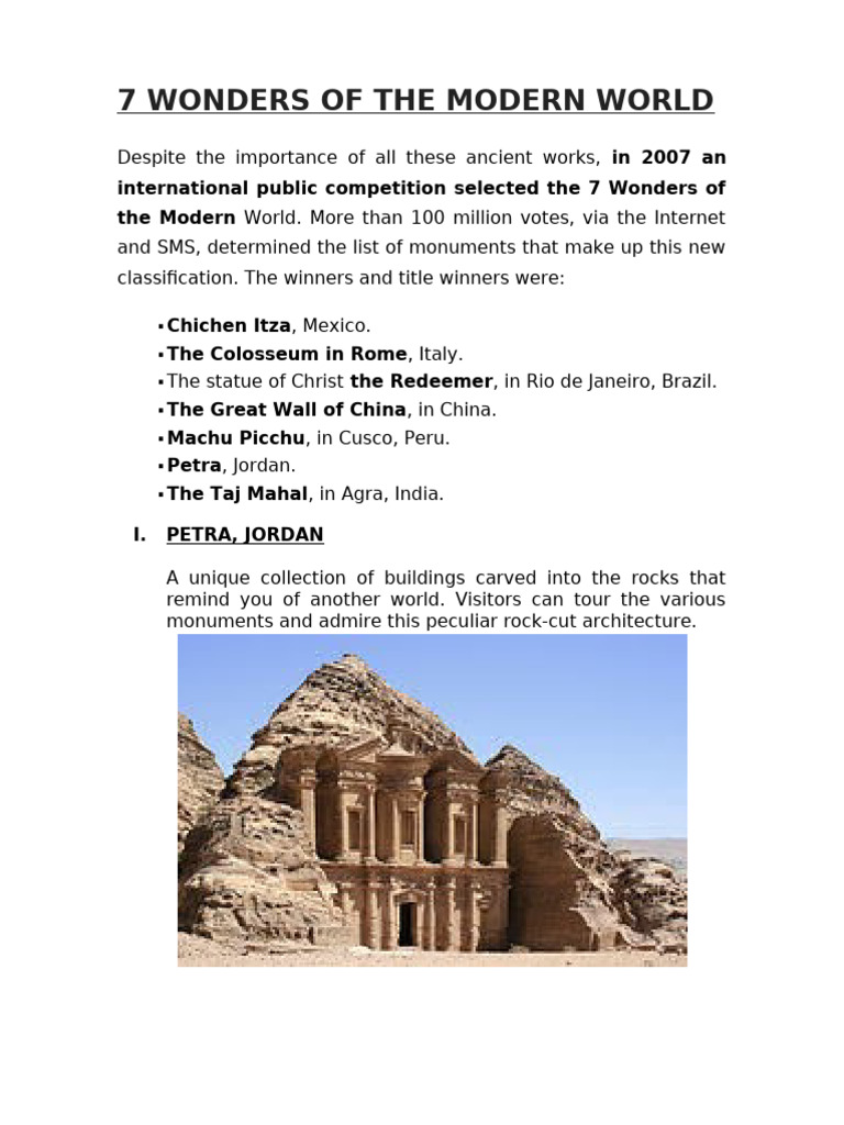 7 Modern Wonders of the World | PDF