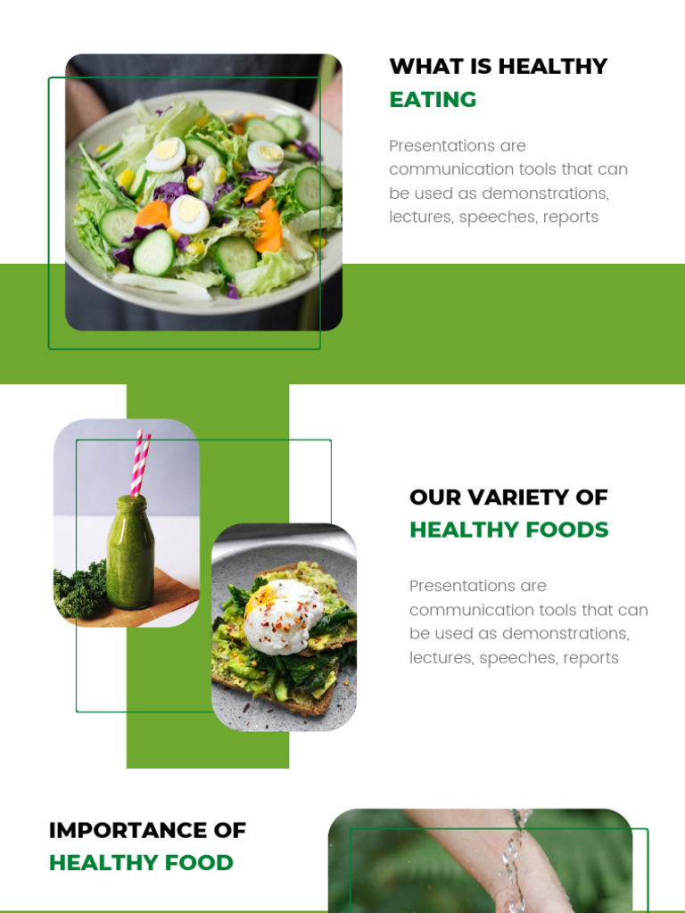 Green Avocado Healthy Food Presentation PDF | PDF