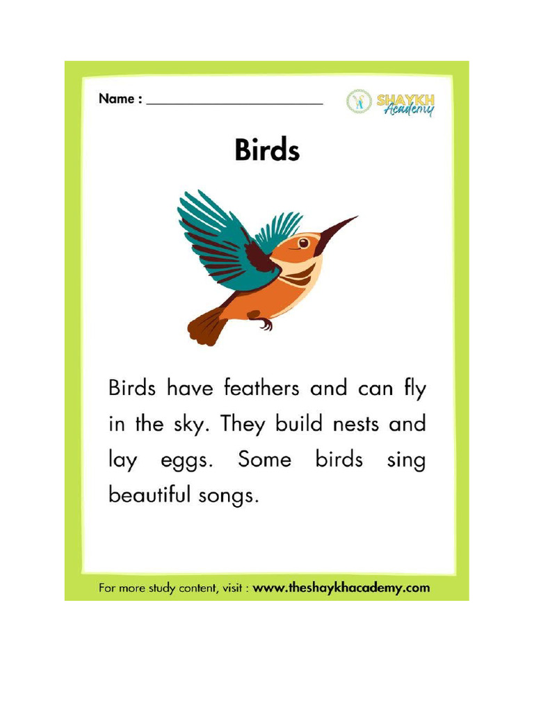 Reading Birds 2 | PDF