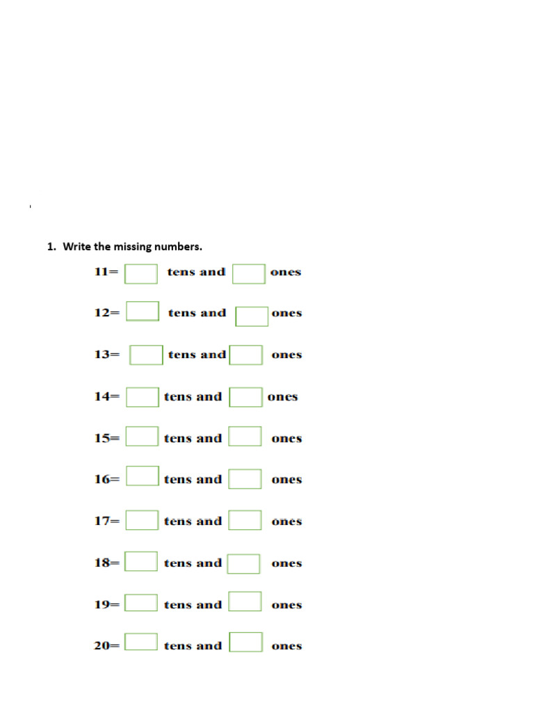 Numbers To 20 | PDF