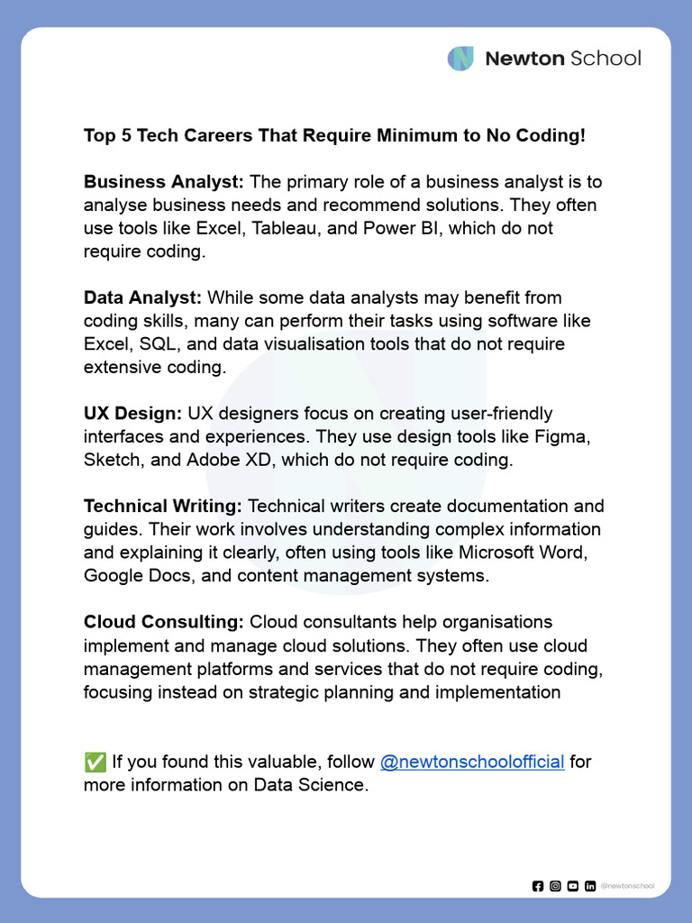 No-Code Tech Careers Overview | PDF