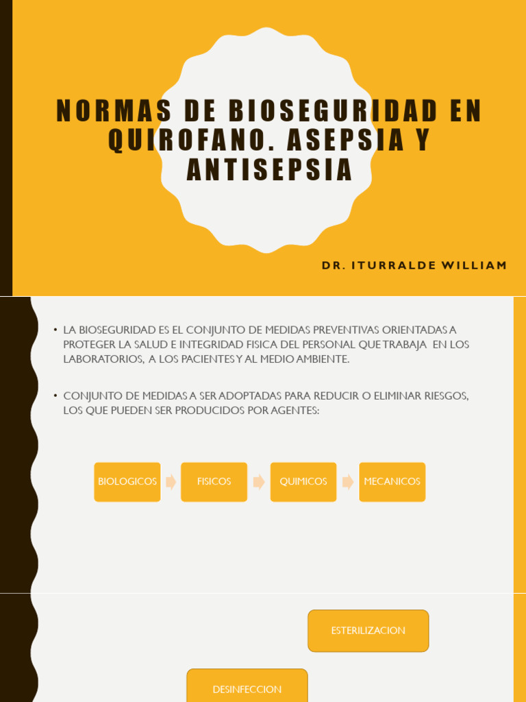 Normas de Bioseguridad en Quirófano | PDF | Lavado de manos | Toxicidad