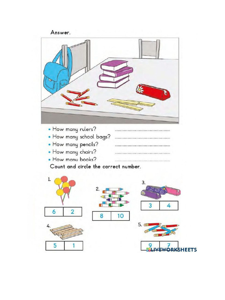How Many Worksheet | PDF