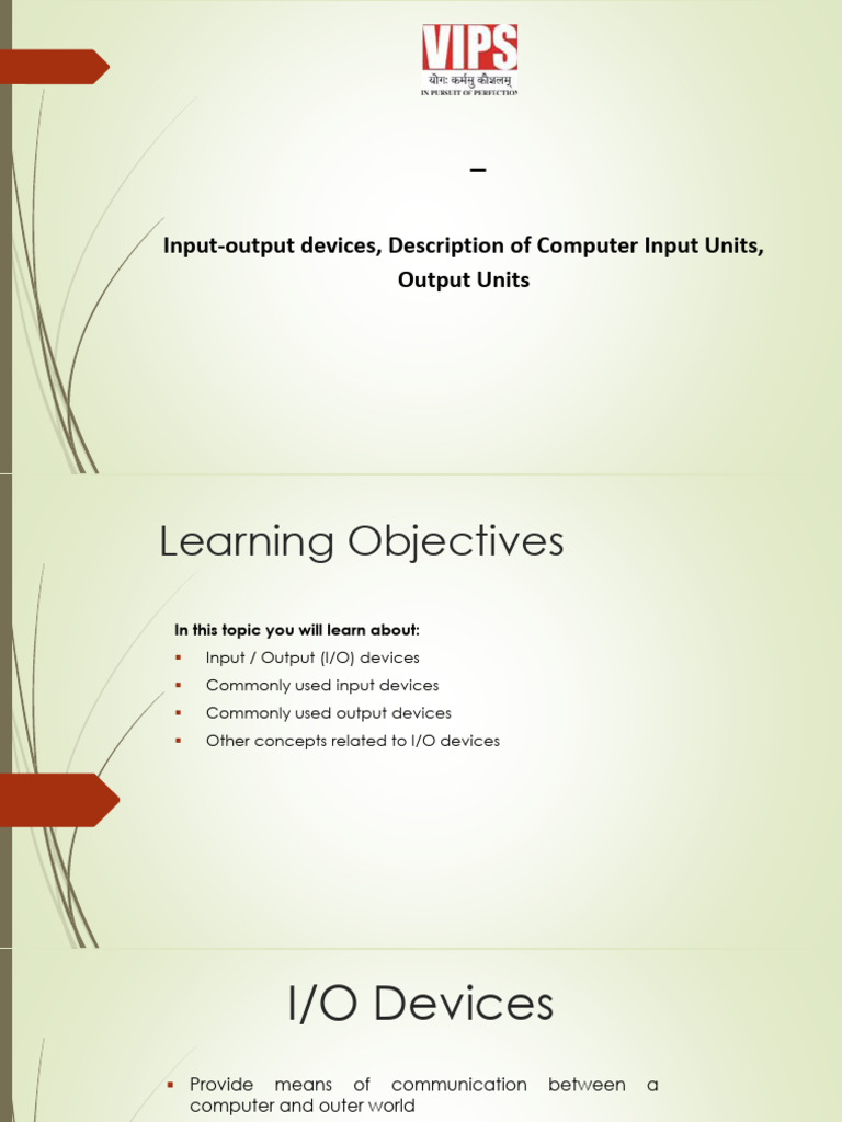 Unit 1.7 Input Output Unit | PDF | Printer (Computing) | Image Scanner