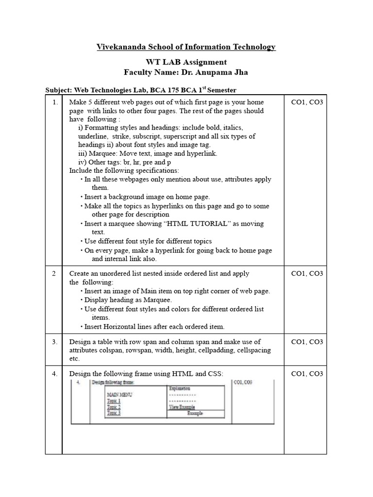 FINAL WT LAB Assignment 1-15 | PDF | Hyperlink | Html