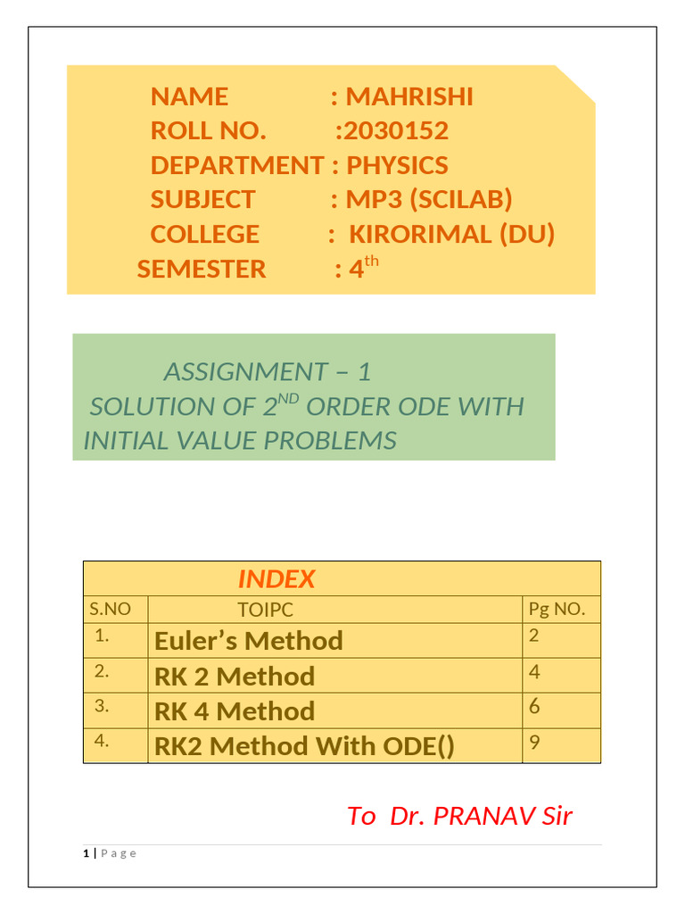 Scilab Mahrishi Shukla 2030152 Aasign | PDF | Function (Mathematics) | Mathematical Analysis