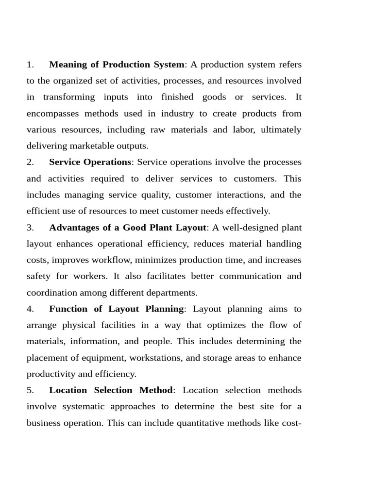 Operation Management Question Bank | PDF | Quality Management | Inventory