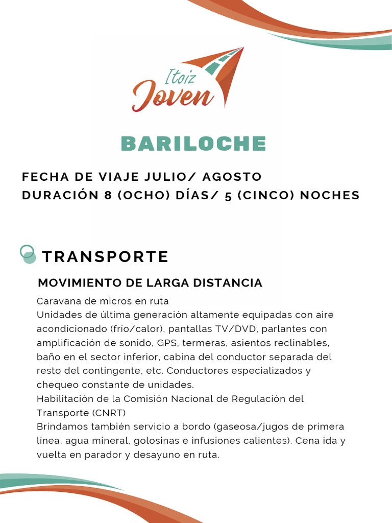 Viaje de Egresados a Bariloche | PDF