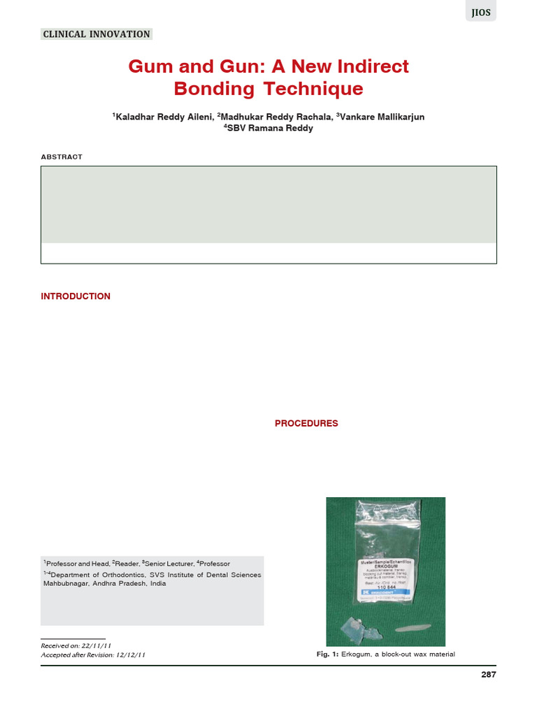 Gum_and_Gun_A_New_Indirect_Bonding_Technique | PDF | Orthodontics ...