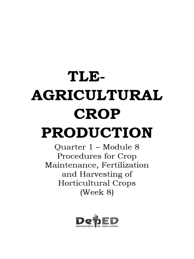 M8-WK8_Q1 TLE AGRI | PDF | Weed | Fertilizer