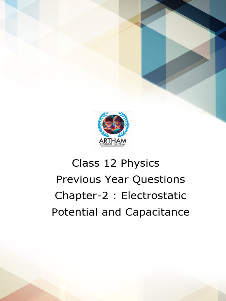 Class 12th Physics PYQs With Solution CH 2 Electrostatic Potential and ...