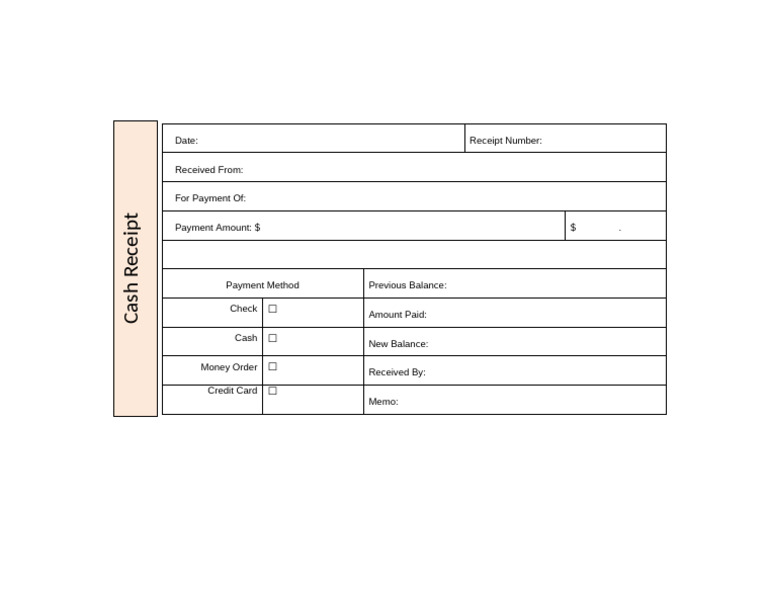 Money Receipt Format in Doc | PDF