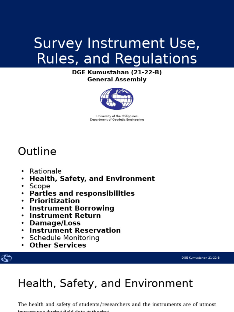 DGE Instrument Use Guidelines and Safety | PDF
