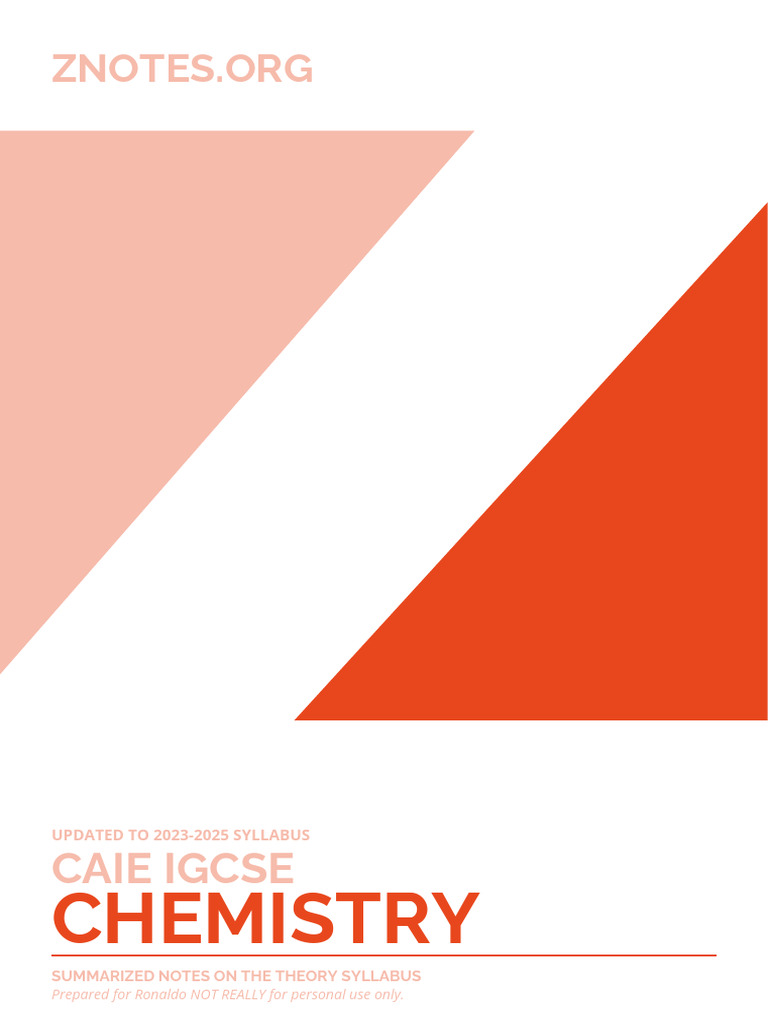 Caie Igcse Chemistry 0620 Theory 66c08a92e446f832d7597c6b 450 | PDF ...