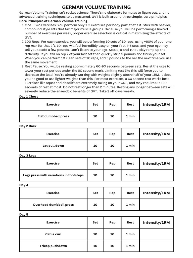 German volume training | PDF | Strength Training | Weight