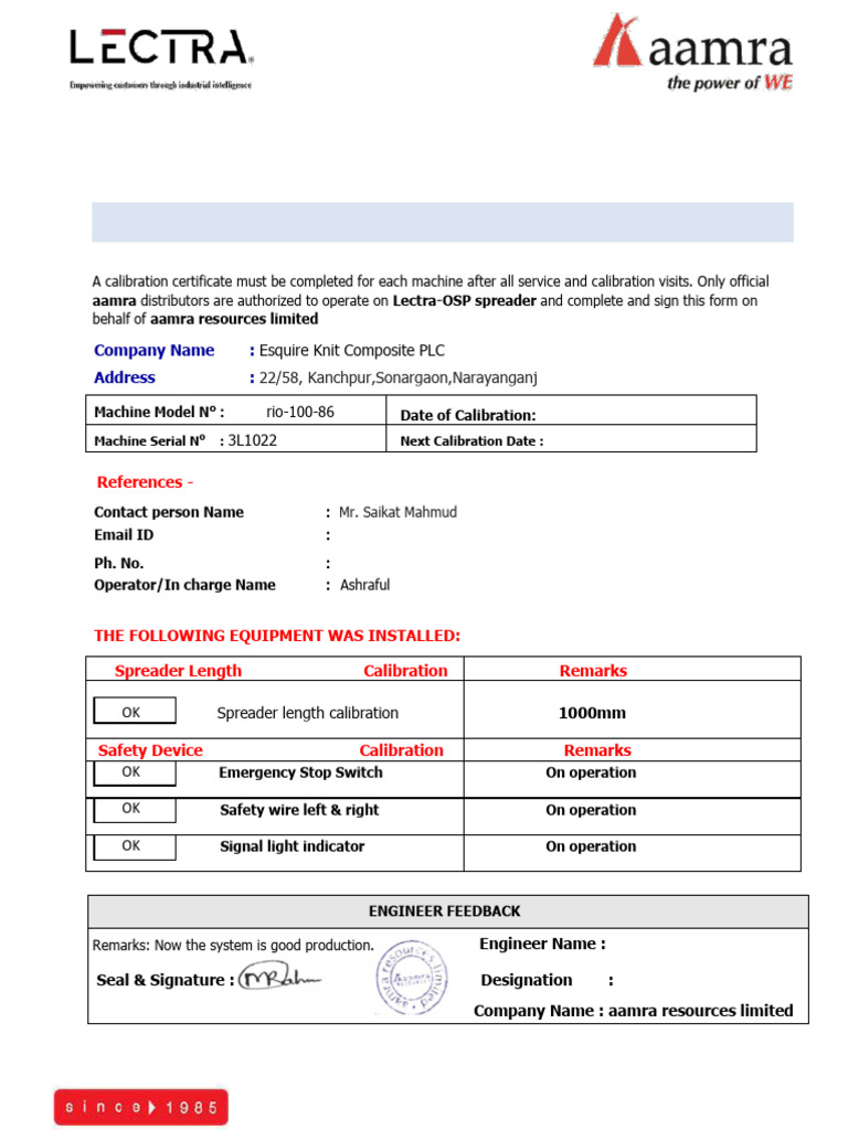 Callibration Certificate of EKCPLC-3L1022 | PDF