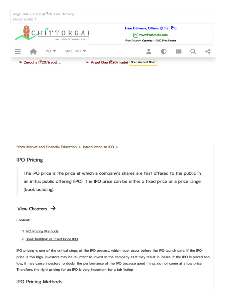 IPO Pricing Methods (Book building and Fixed price) Explained | PDF ...