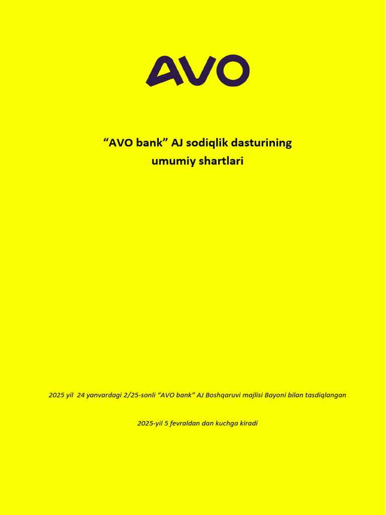 AVO Loyalty New Uz | PDF