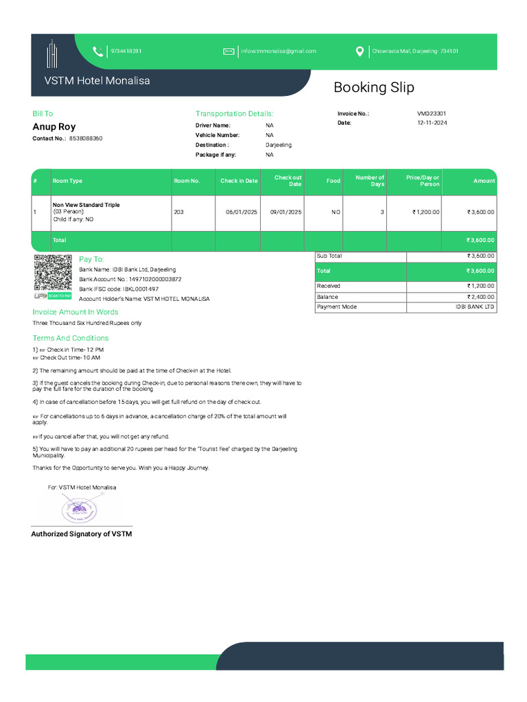 Anup Roy_VMD23301_12-11-2024 | PDF | Payments | Transport