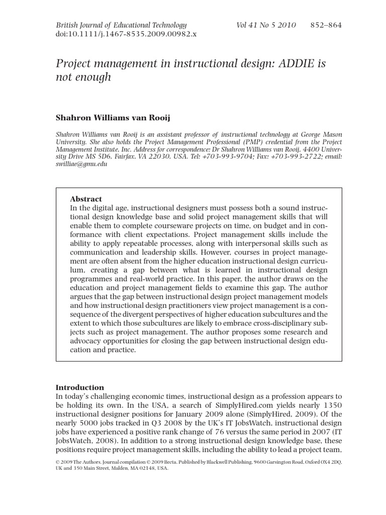 week 1 | PDF | Project Management | Instructional Design