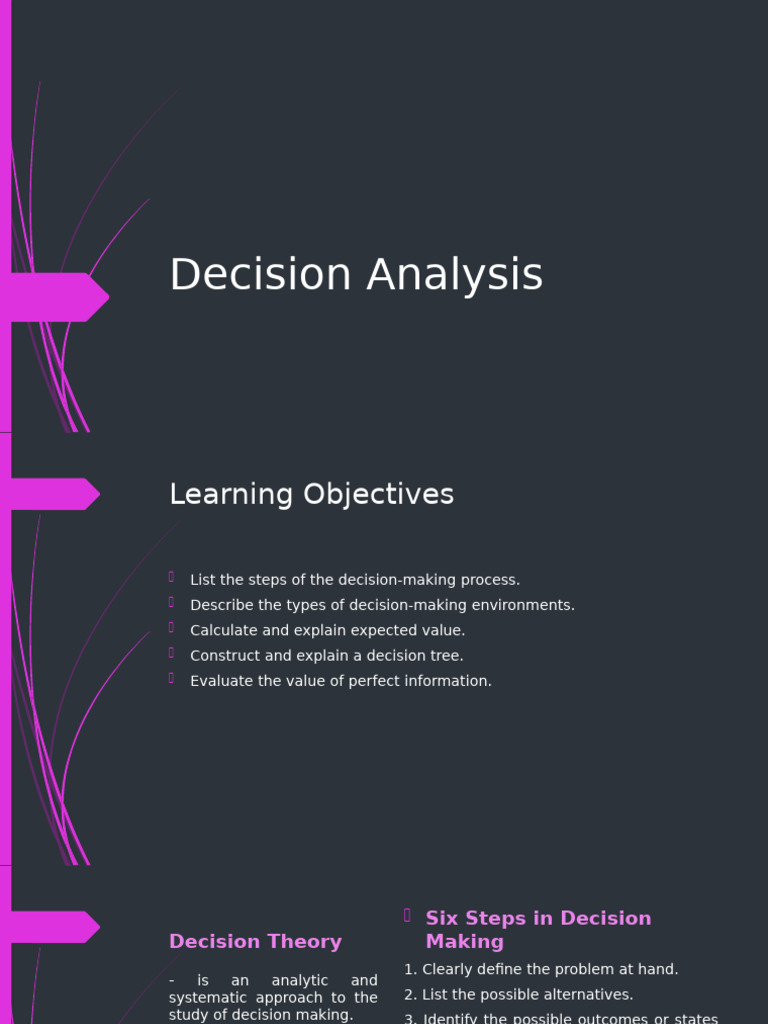 Q1 Wk3 - Decision Analysis | PDF | Decision Theory | Decision Making