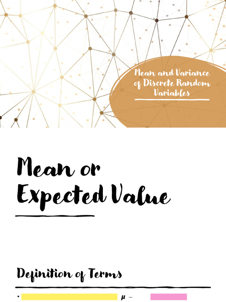 PROSTAT-Chapter 1.2 - Mean and Variance of Discrete Random Variables ...