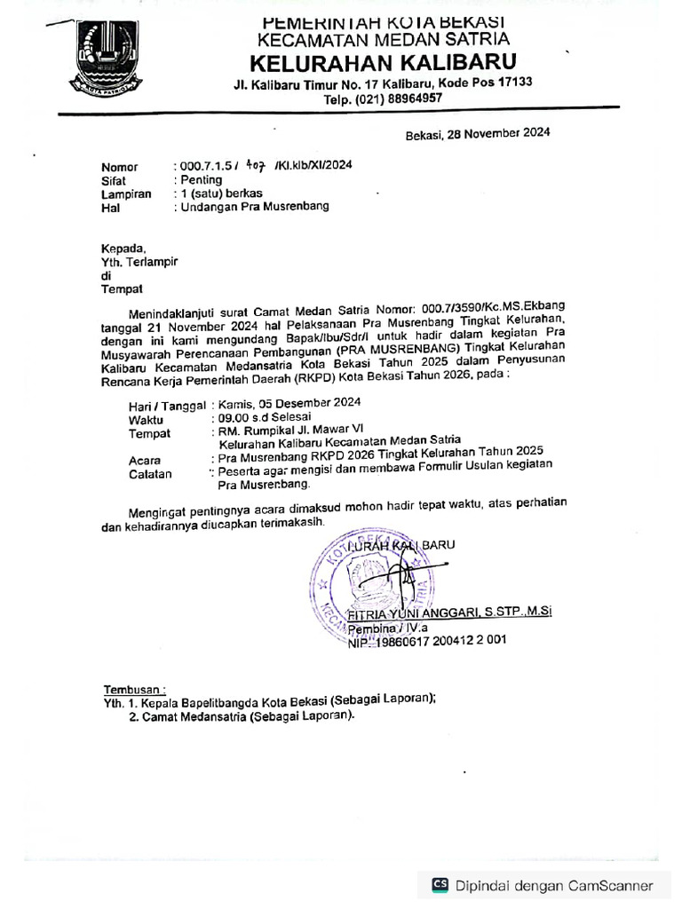 Undangan Pra MusrenBang | PDF