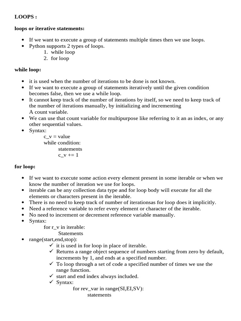 While Loop and For Loop | PDF | Control Flow | Software Engineering