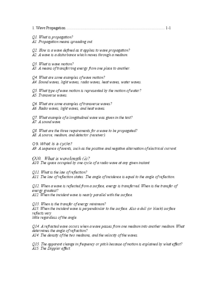 NEETS v10 WaveProp Q A | PDF | Antenna (Radio) | Sound