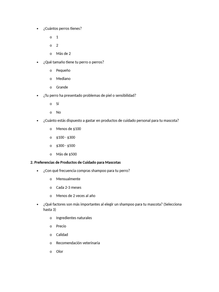 Encuesta Perros | PDF