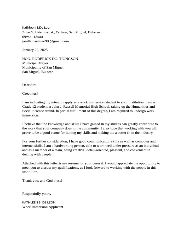 Janilla's Application-Letter | PDF