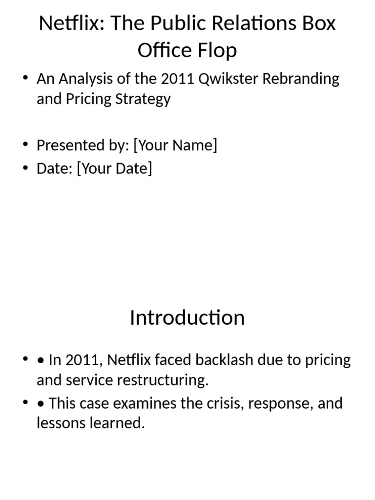 Netflix's Qwikster PR Crisis Analysis | PDF