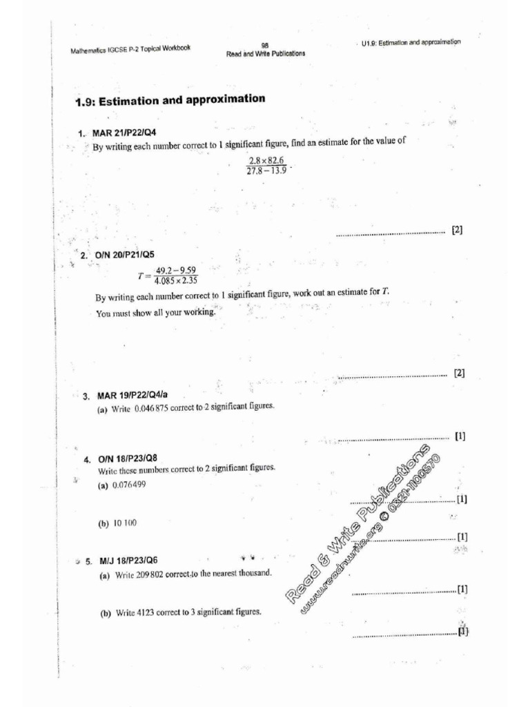 Esimation and Approximation | PDF