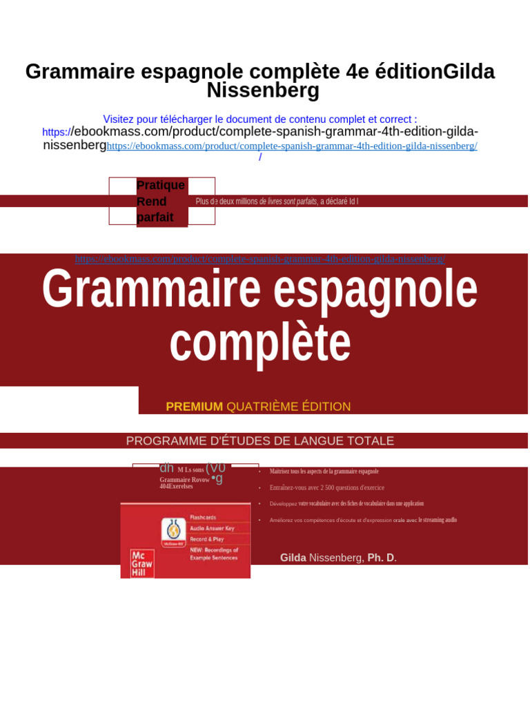 Téléchargement Instantané Du Chapitre Complet de La Grammaire Espagnole ...